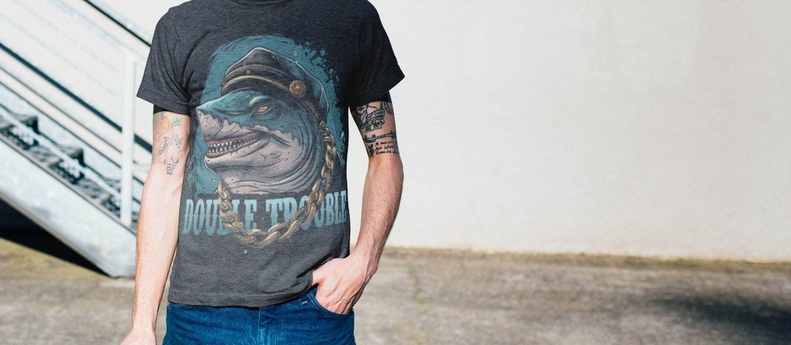 Gangster Shark PNG: Sublimation Design for T-shirts (digital Download ...