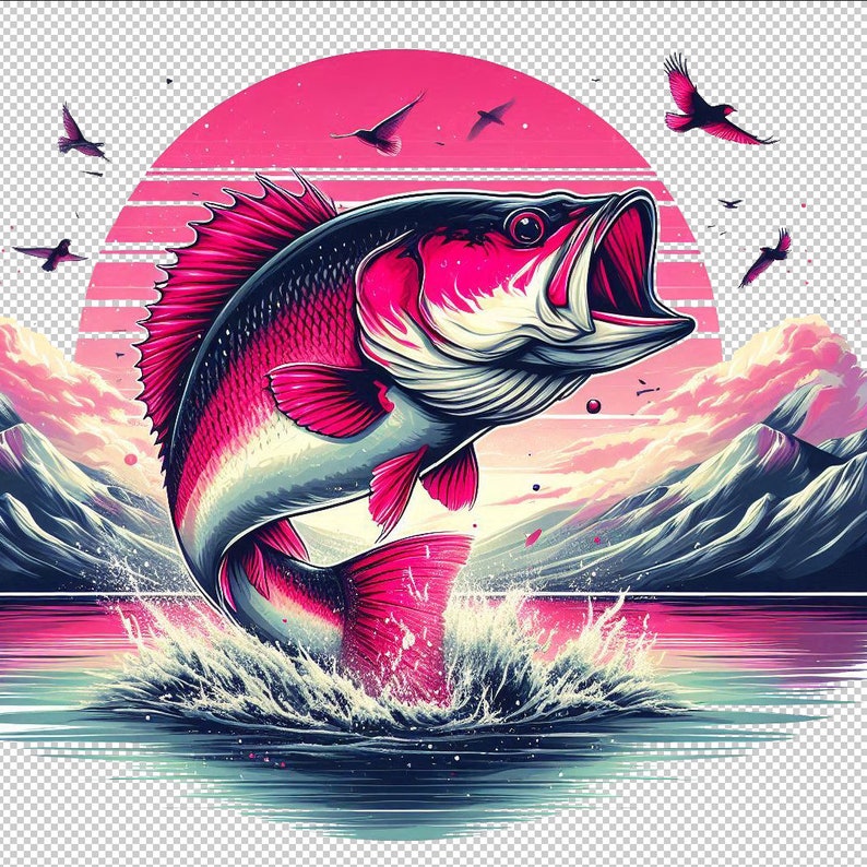 Bass Fishing Transparent Background Design PNG Bass Fishing Printable T ...