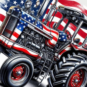 American Flag Tractor PNG: Patriotic Farming Shirt Design (digital ...