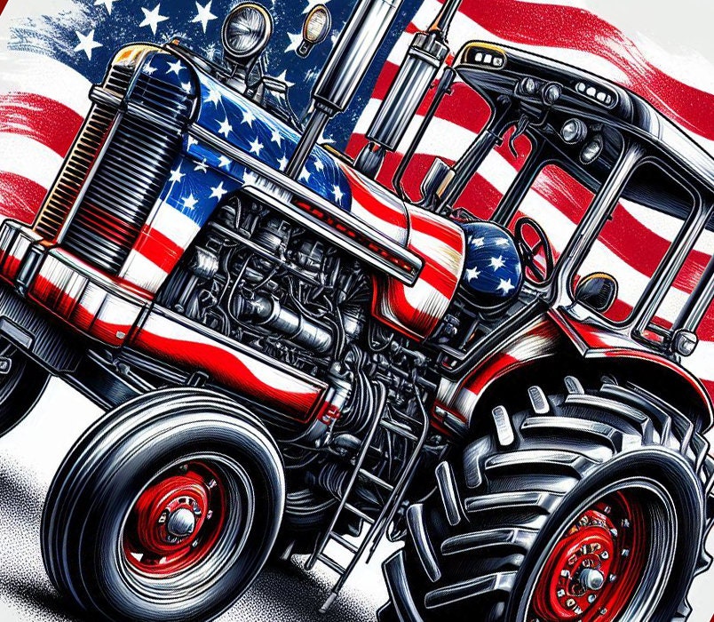 American Flag Tractor PNG: Patriotic Farming Shirt Design (digital ...