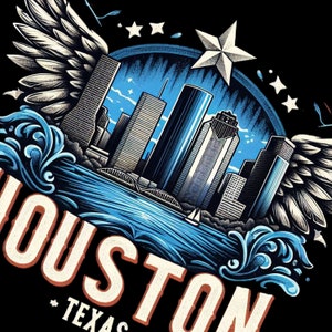 Houston Texas Skyline Sublimation Design: DTF DTG Print File (digital ...