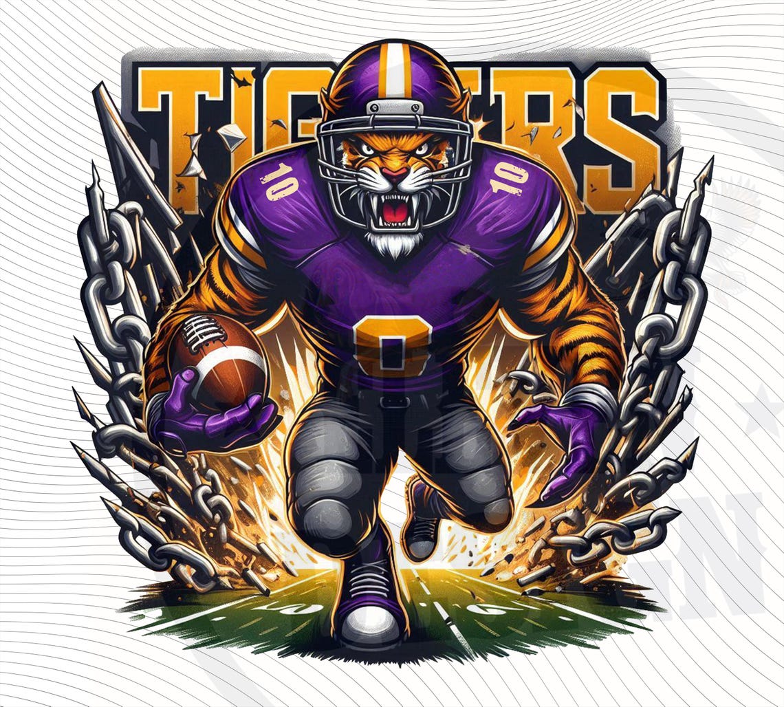 Tiger Football Player PNG: Sublimation Design (digital Download) - Etsy