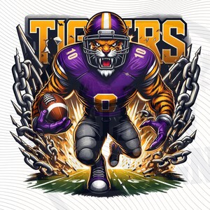 Tiger Football Player PNG: Sublimation Design (digital Download) - Etsy
