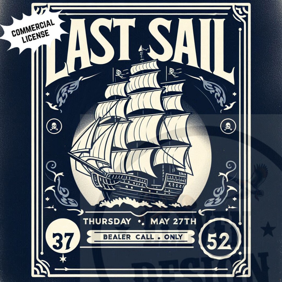 Last Sail Boat Sublimation Design | PNG Files | Transparent Background ...