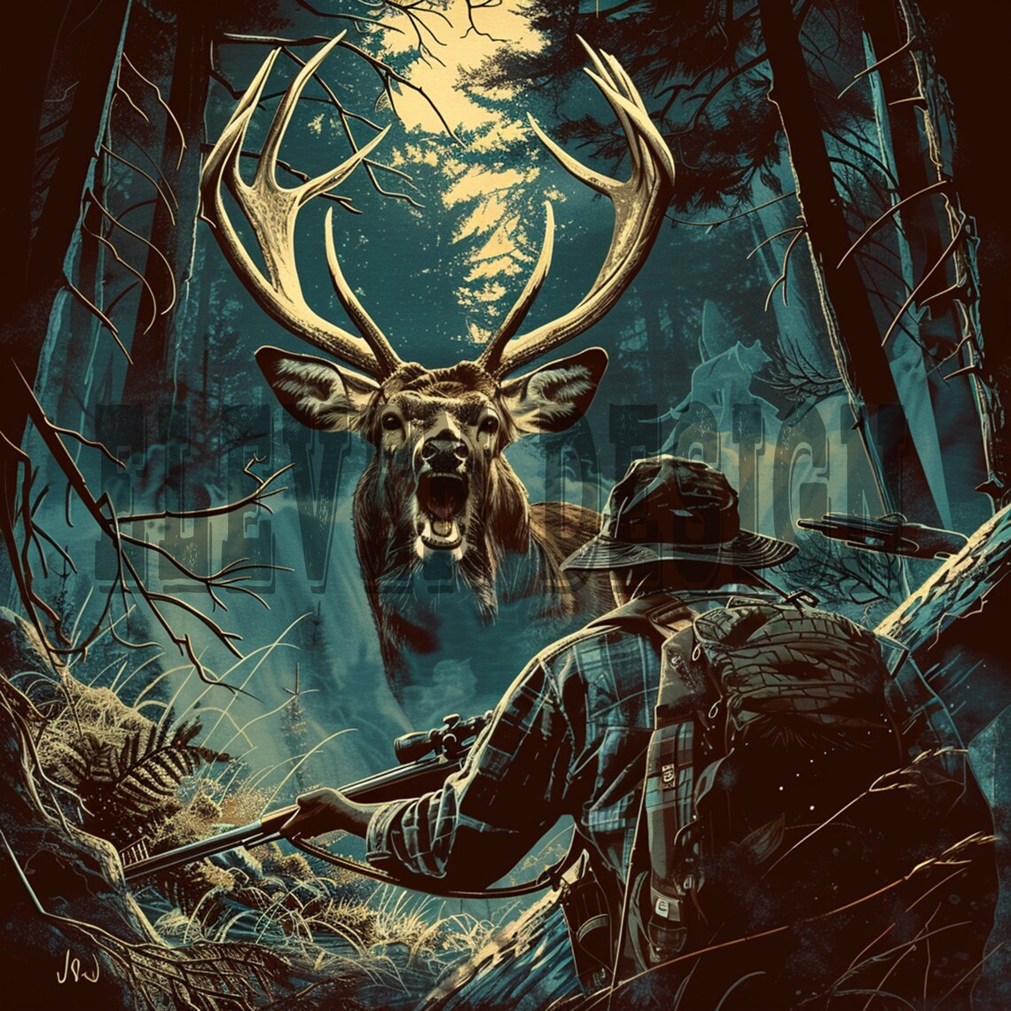 Wilderness Png Deer Hunting Png, Hunt Png, Deer Head Png,sublimation ...