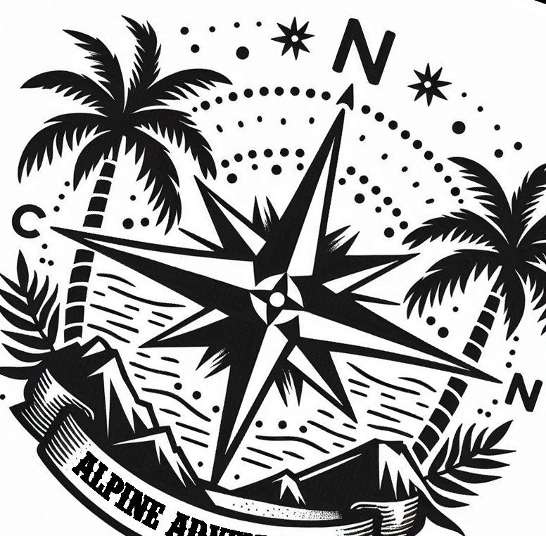 Alpine Adventure Compass Sublimation Transparent Background Files ...