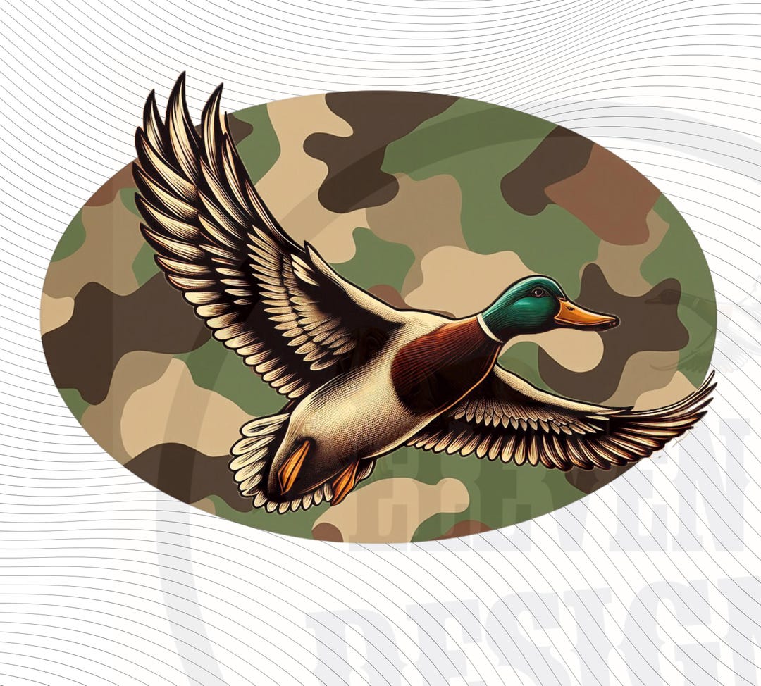Camo Duck Sublimation Design | Camouflage Flying Duck Designs | Duck ...