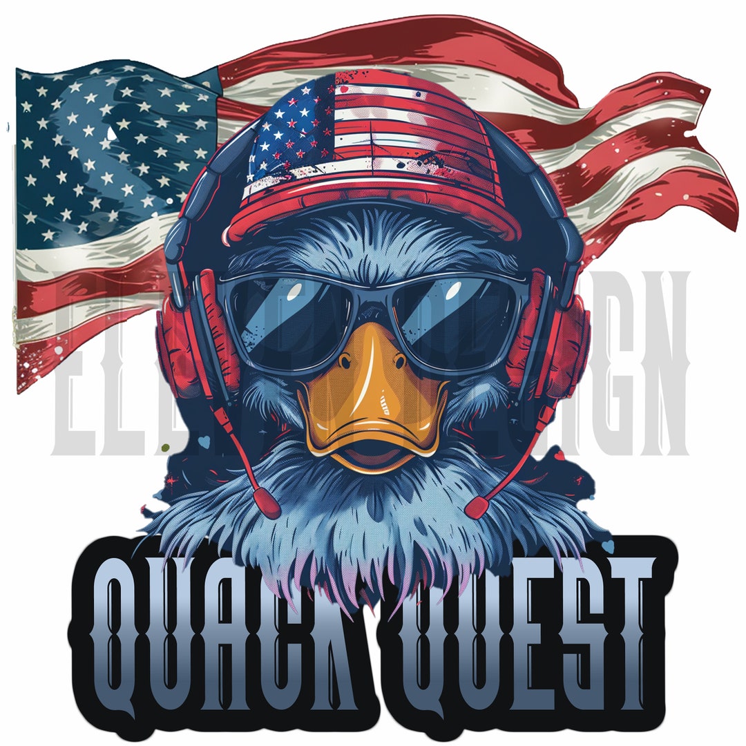 Quack Quest Patriotic Sublimation Design Png Duck Printable T-shirt ...