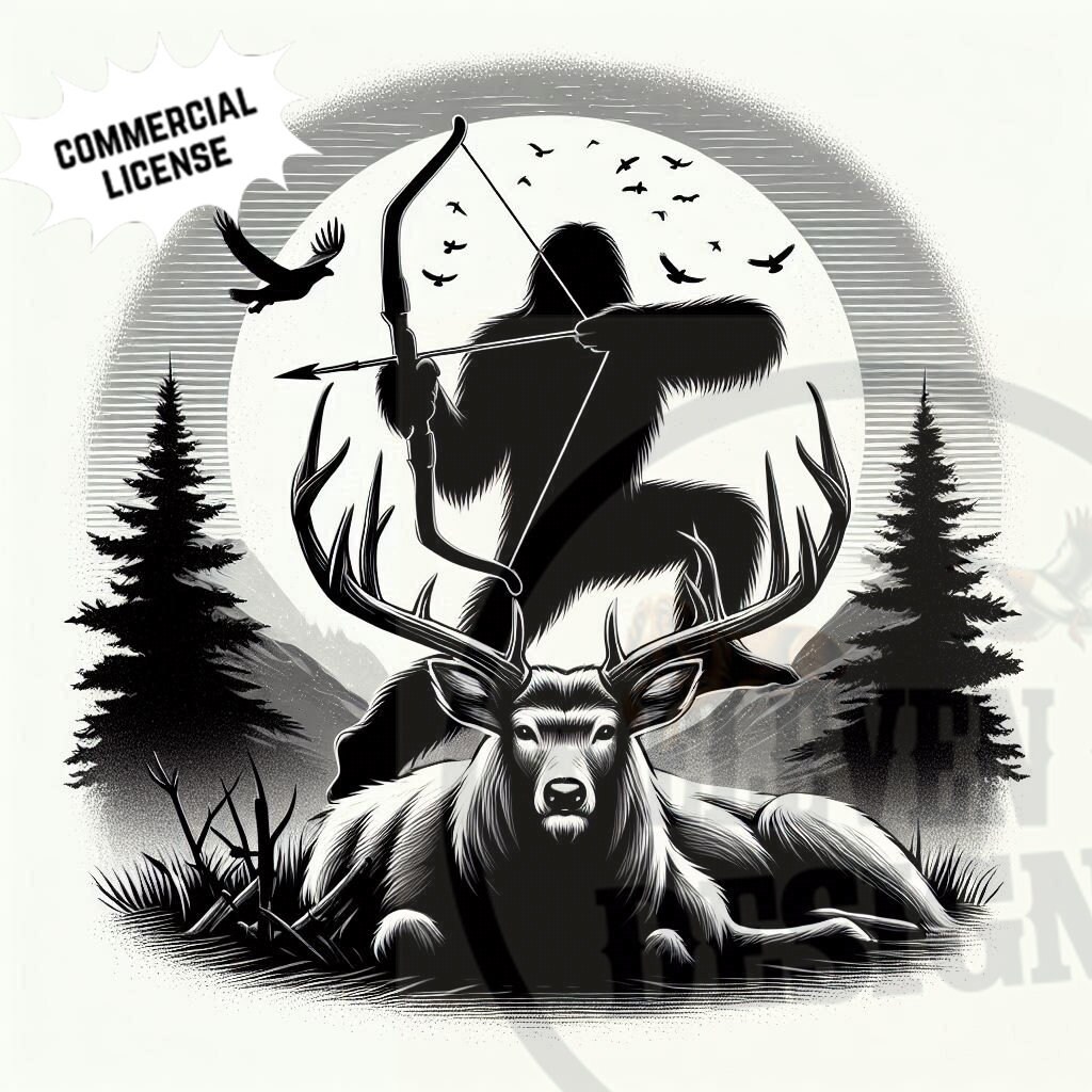 Deer Hunting Sublimation Design PNG Files Transparent Background Hunter ...