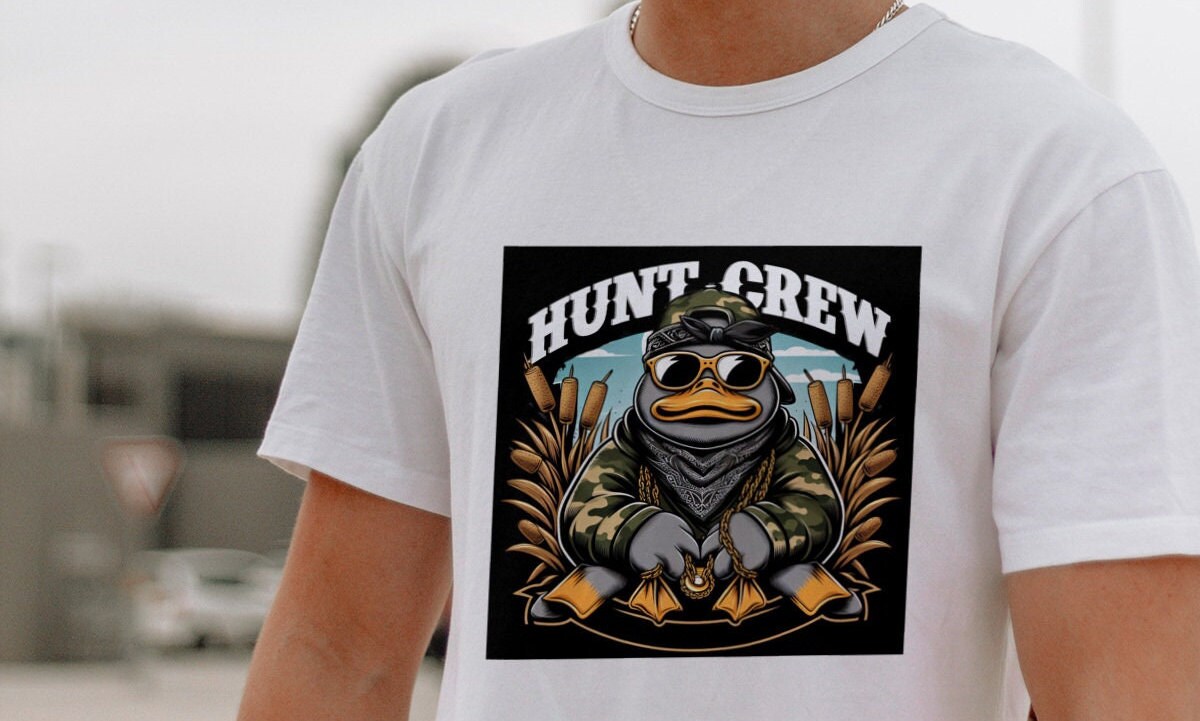 Hunt Crew Duck Sublimation Design Print Files Hunting Duck Shirt Design ...