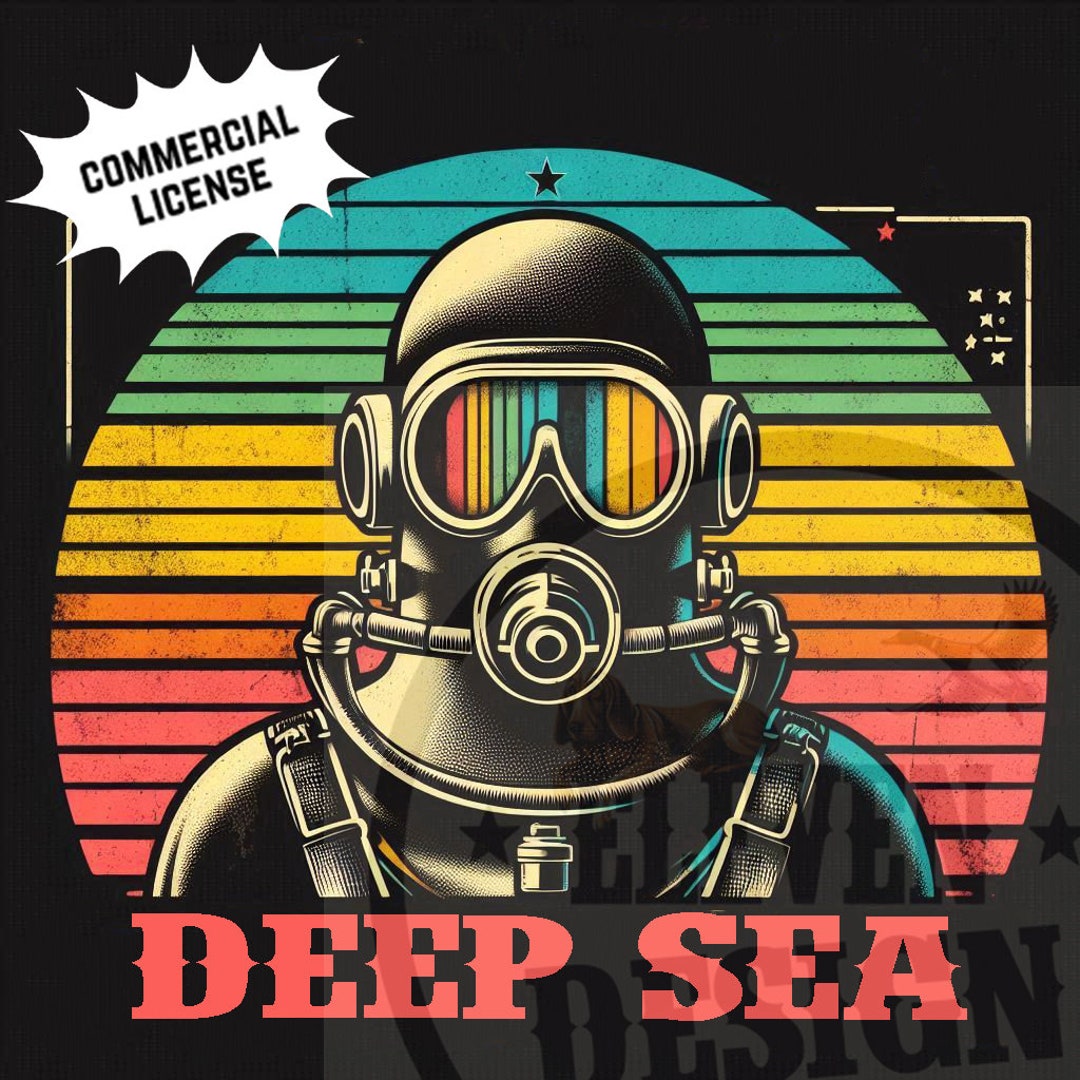 Deep Sea Diver Design PNG Scuba Diving Sublimation Design Diving High ...