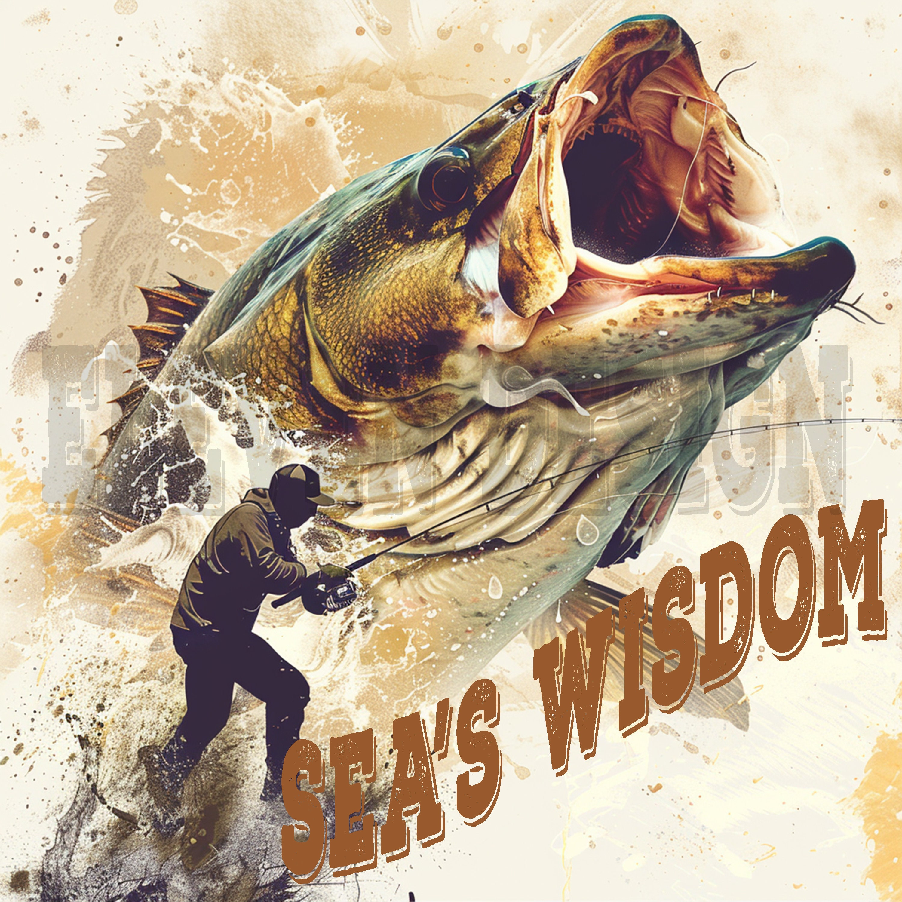 Sea's Wisdom Fish Sublimation Design Png Hunter Sublimation Shirt ...