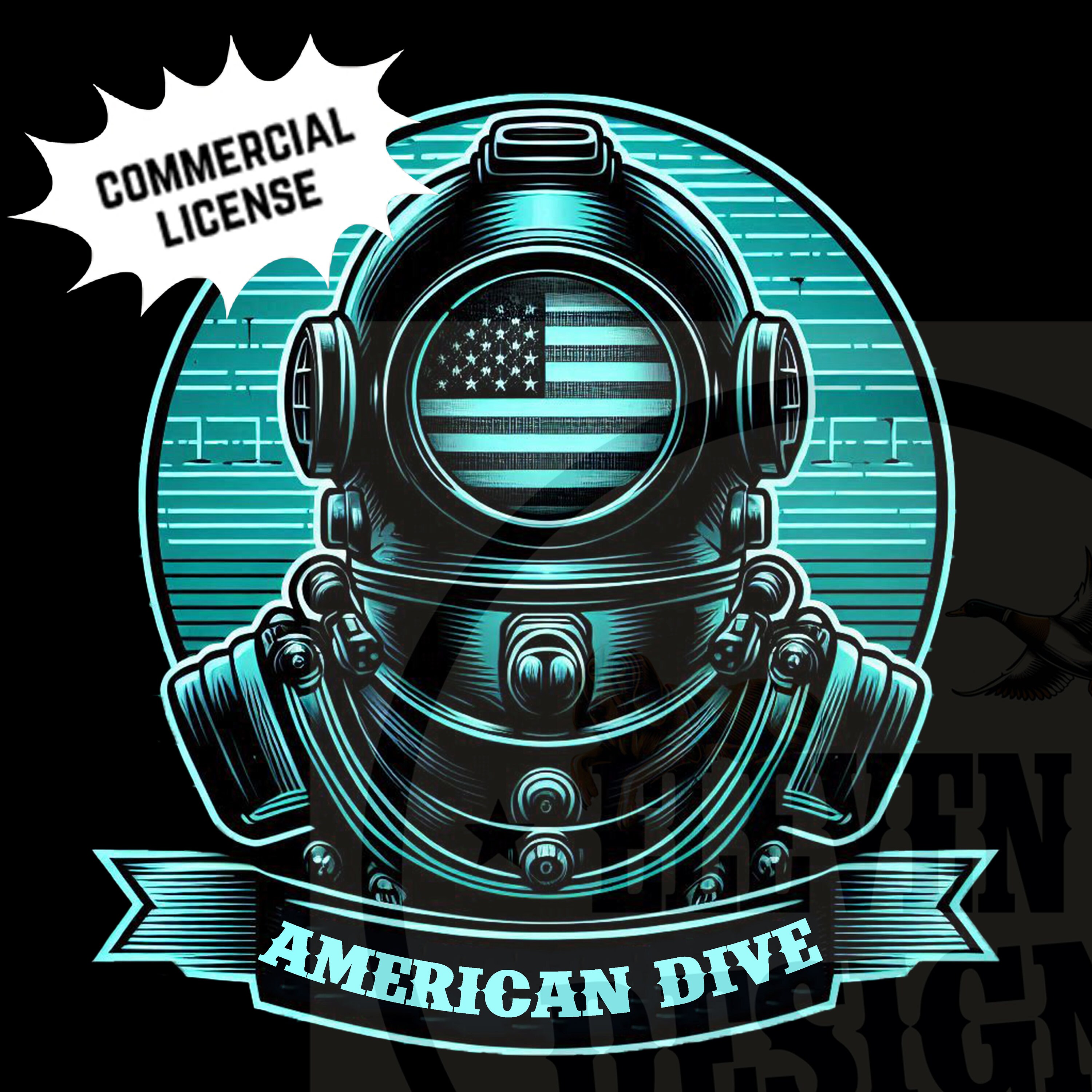 American Dive Design Scuba Diving Sublimation Design Transparent ...