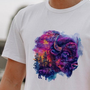 Vintage Neon Colors Bison Camouflage Graphic Transparent Background ...