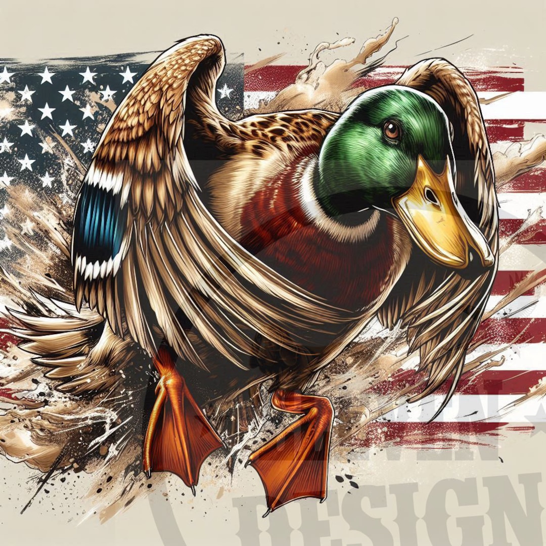 Mallard Duck Hunting PNG: American Flag Sublimate (digital Download) - Etsy
