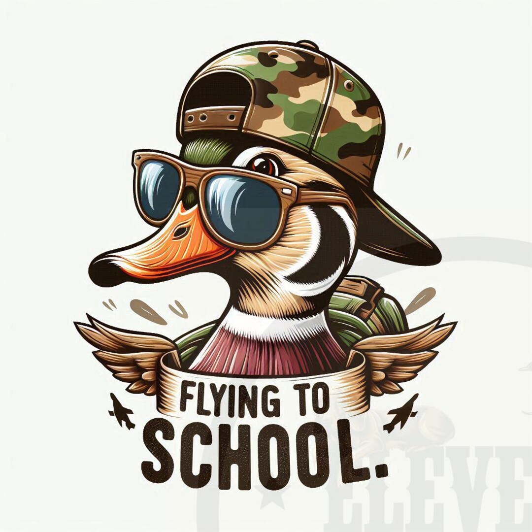 Flying Duck Back to School PNG: Kids Clipart (digital Download) - Etsy