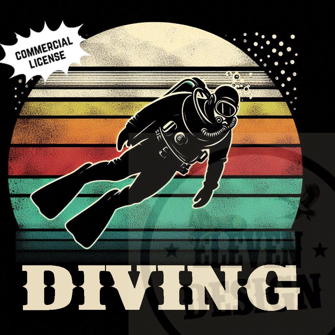 Diving Sublimation PNG Transparent Background Scuba Diver Design High ...