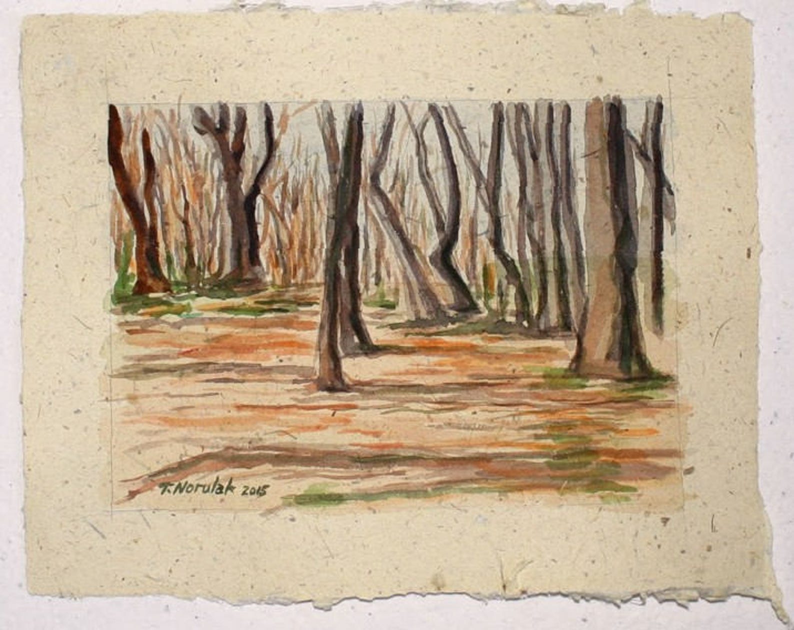 Forest View Original Watercolor on Handmade Paper - Etsy