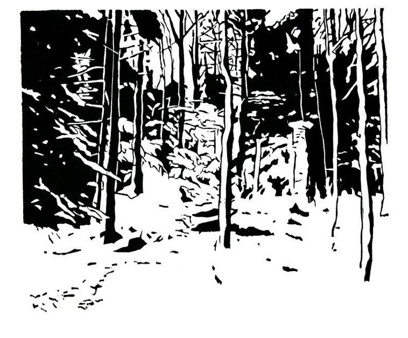 More Snow Original Hand Printed Woodcut Print - Etsy