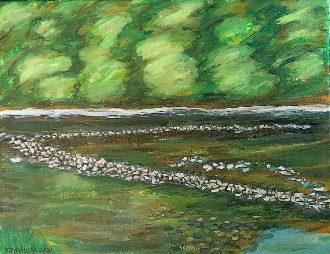 View of Clarion River Original Acrylic Painting on Canvas; 2023 - Etsy