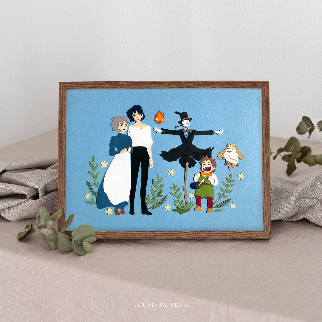 Ghibli Papercut Illustration, Handmade Paper Art, Moving Castle Fan Art ...