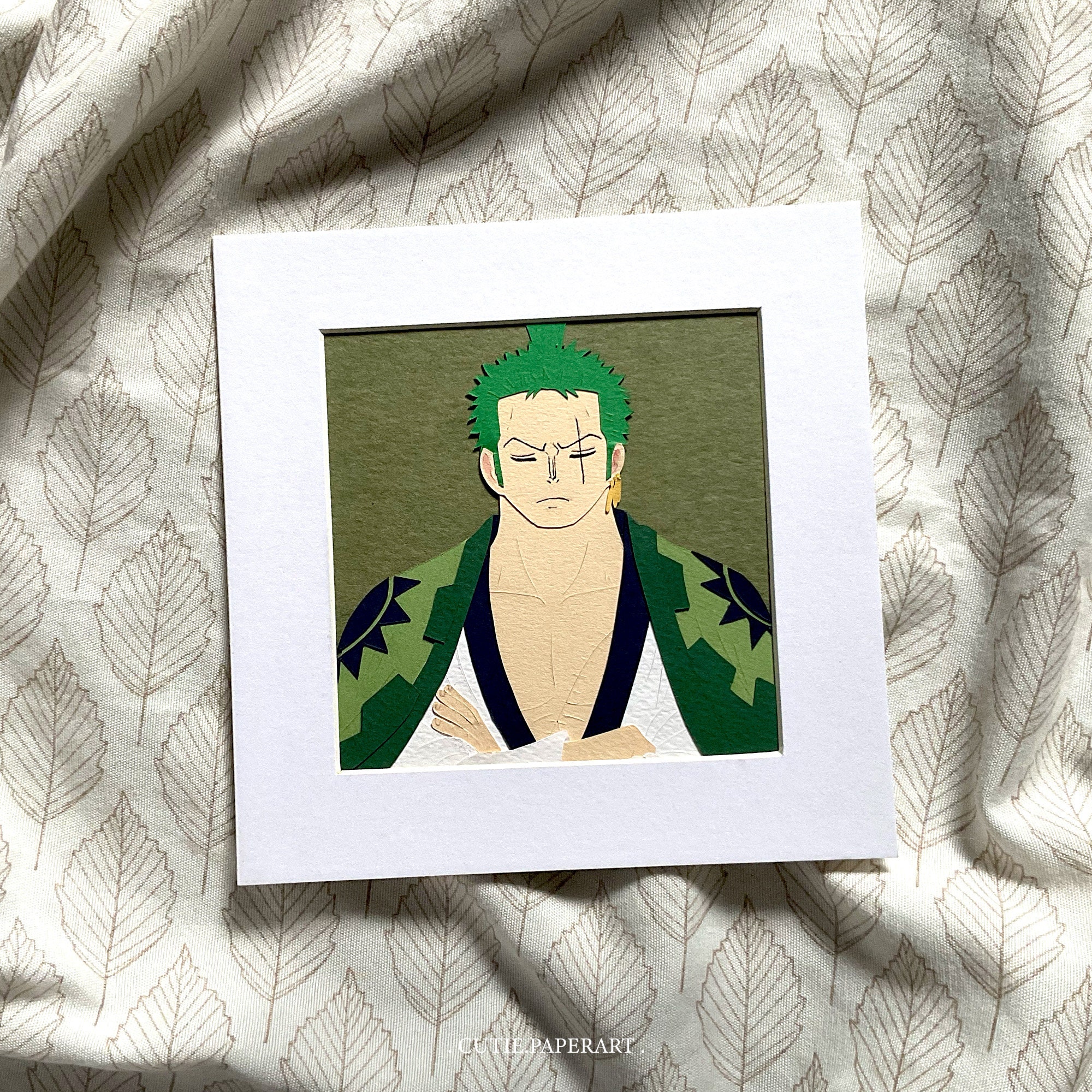 One Piece Anime Papercut Illustration, Zoro Fan Art, Handmade Paper Art ...