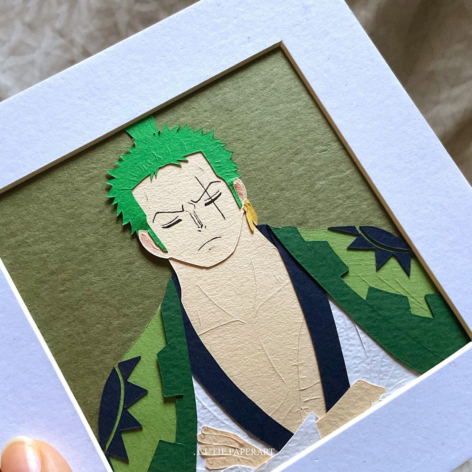 One Piece Anime Papercut Illustration, Zoro Fan Art, Handmade Paper Art ...