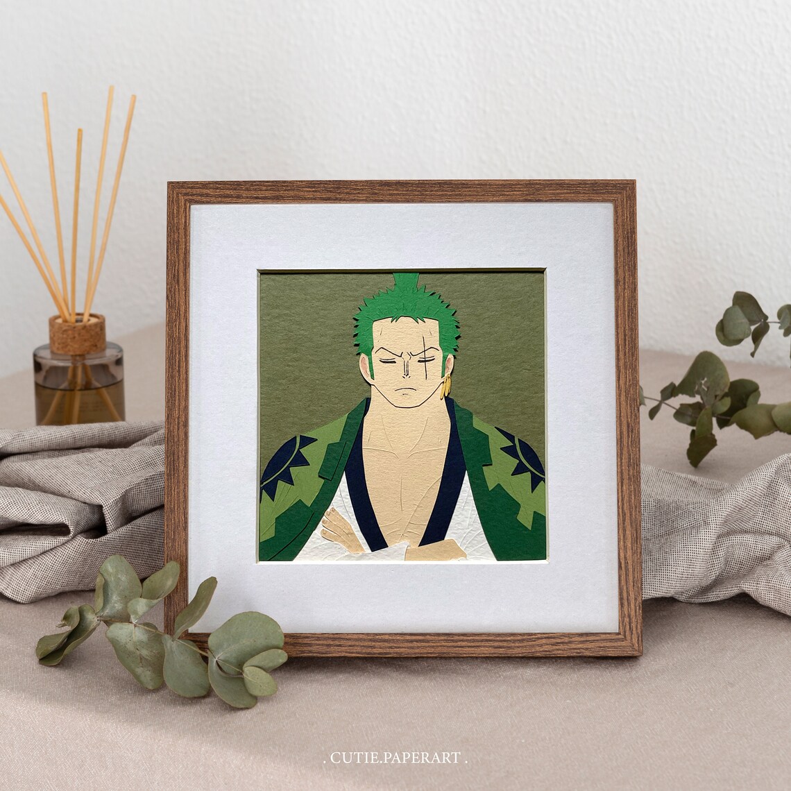 One Piece Anime Papercut Illustration, Zoro Fan Art, Handmade Paper Art ...