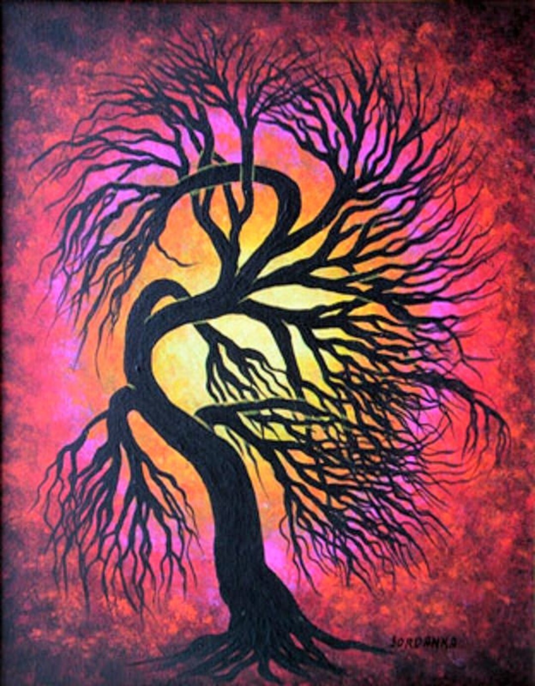 Original Tree of Life Acrylic Painting: Whimsical Home Decor (20x16) - Etsy