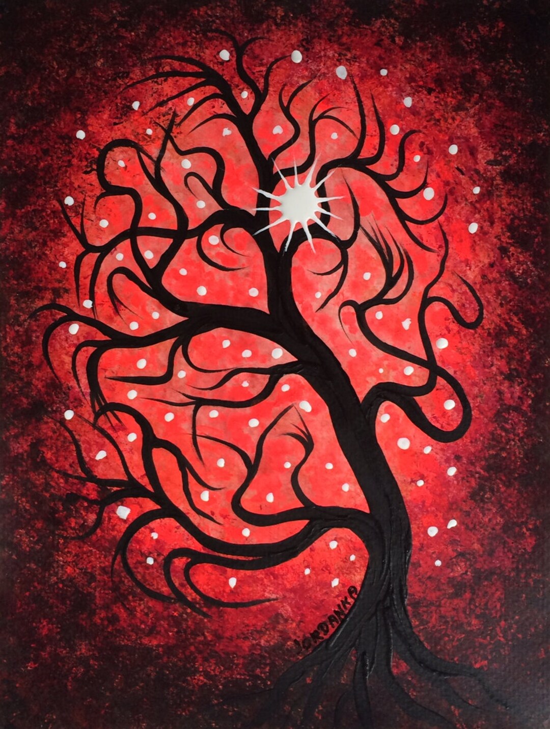 Red Tree, ART, Tree Painting, Tree of Life, Acrylic Painting, Fine Art ...