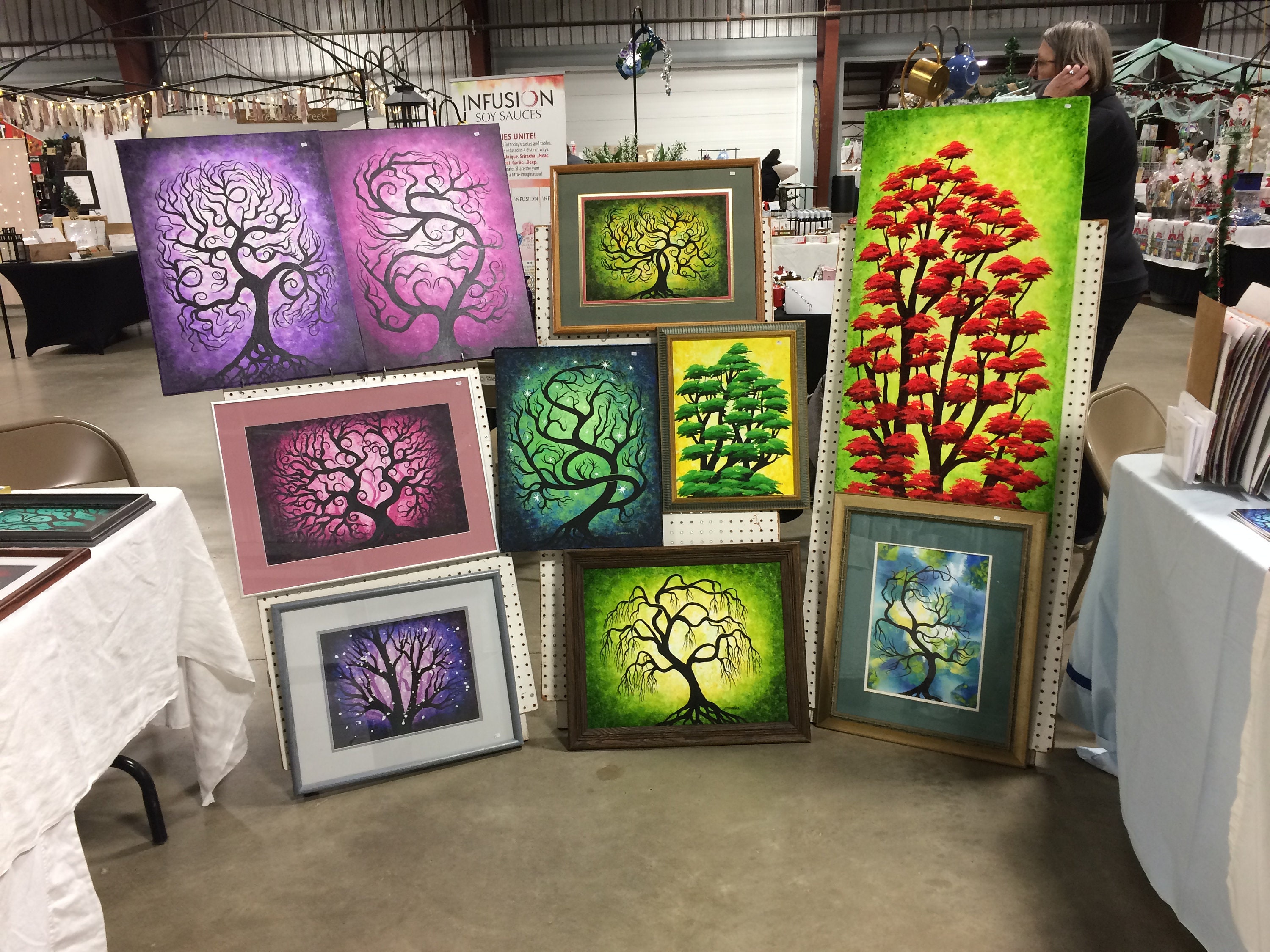 Tree of Life, 18x24, Fire, Original Painting, Wall Decor, Tree Painting ...