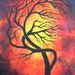 Tree of Life, 18x24, Fire, Original Painting, Wall Decor, Tree Painting ...