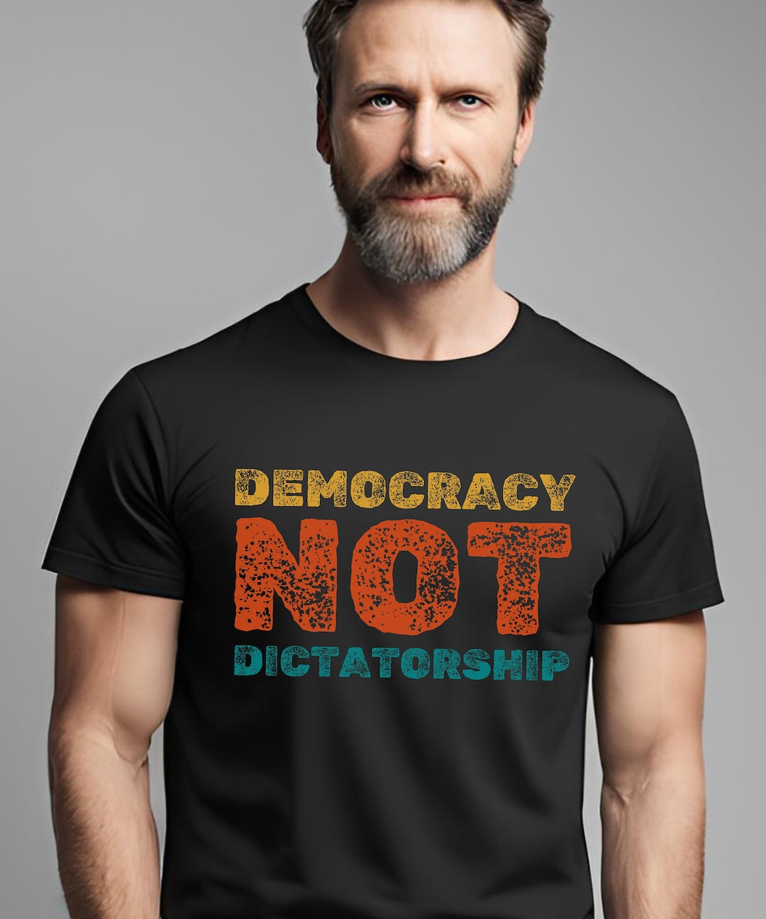 Retro Democracy Not Dictatorship Men Women T-shirt, Biden 2024 Save ...