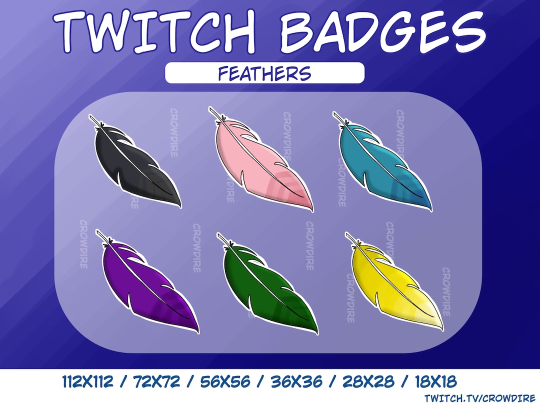 Feather Sub/bits Badges for Twitch Vol 1 - Etsy
