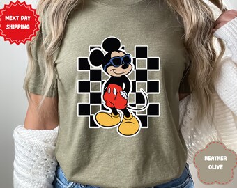 Classic Checker Winking Mickey Mouse Shirt, Mickey Kids Shirt, Youth ...
