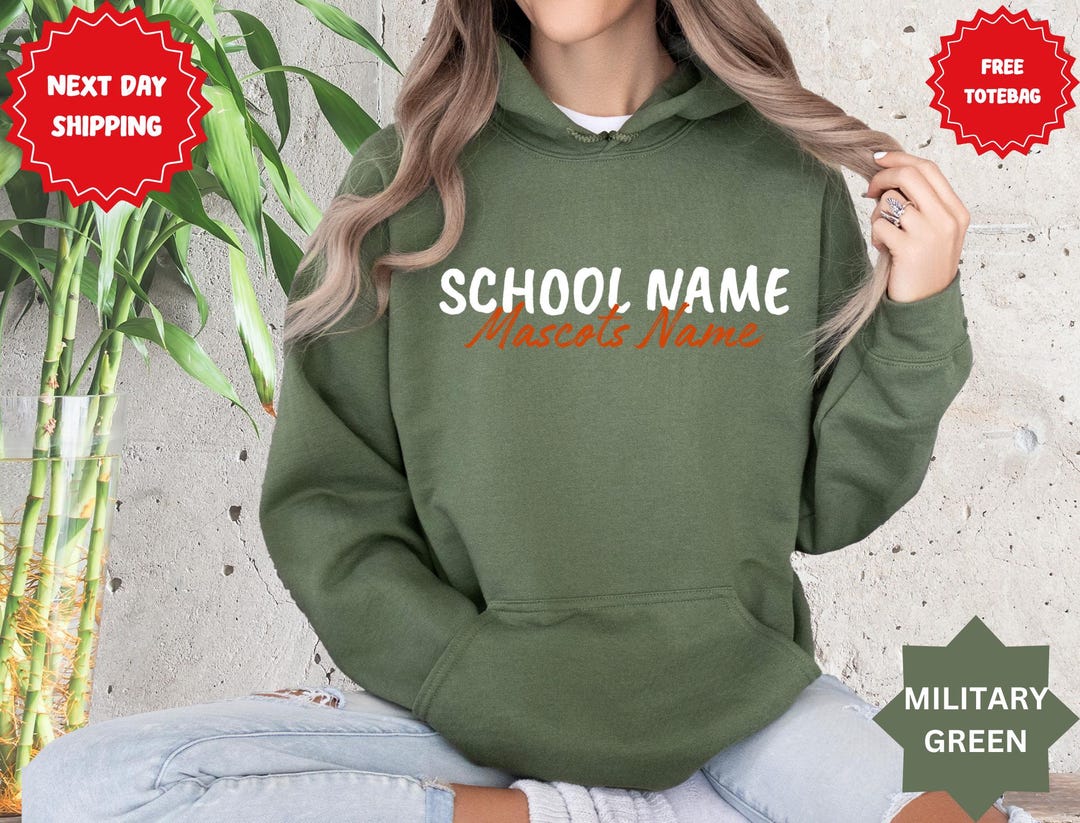 Custom School Shirt, Custom Text Shirt, School Logo Shirt, Team Mascot ...