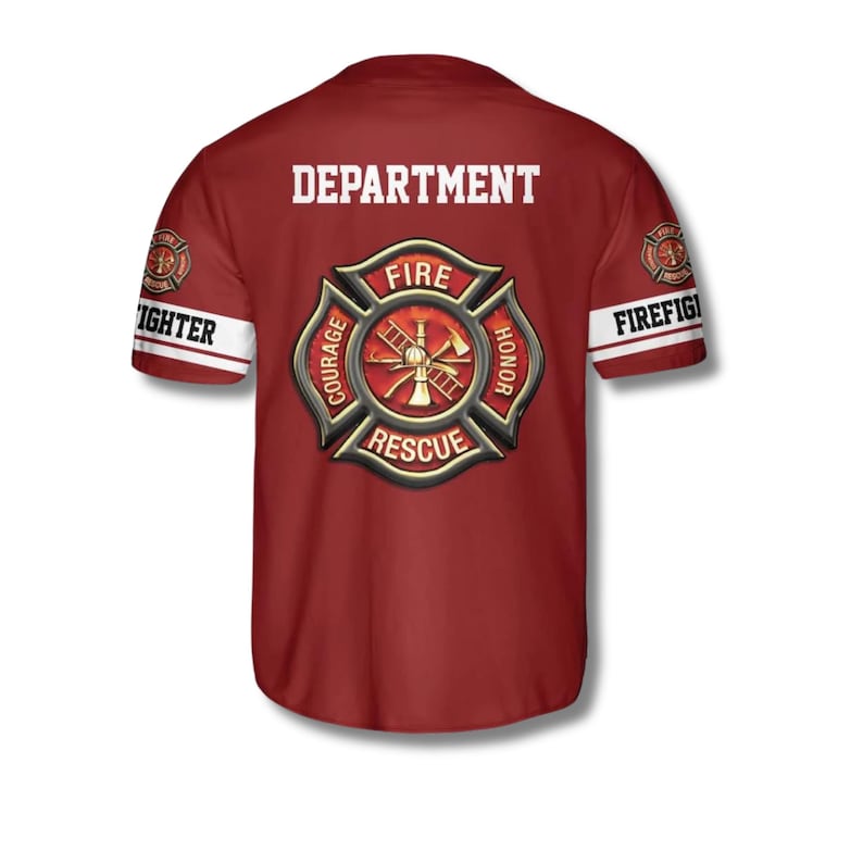 Personalized Firefighter Baseball Jersey Shirt, Custom Name ...