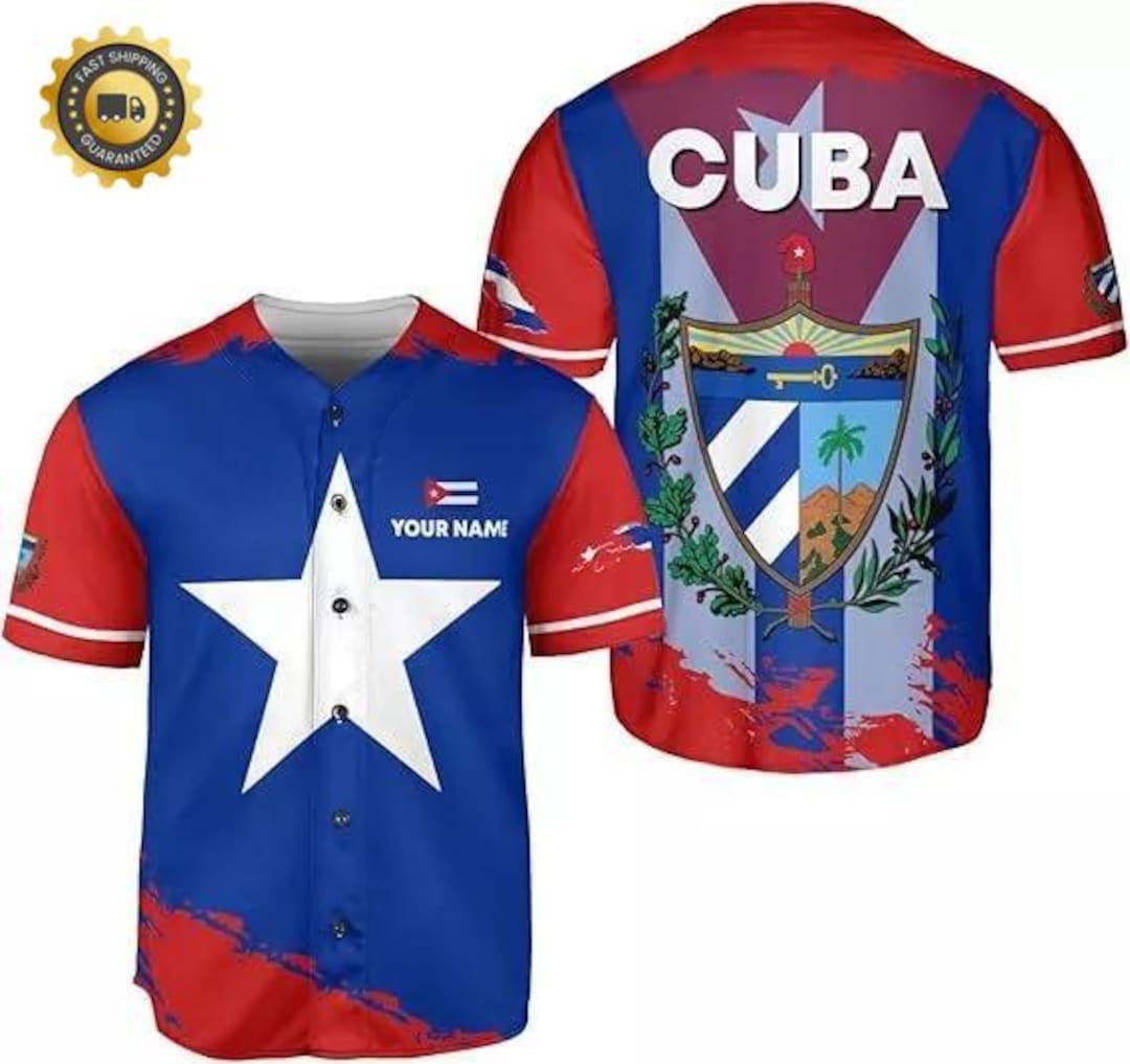 Personalized Cuba Baseball Jersey: Republic of Cuba Flag Pride Shirt - Etsy