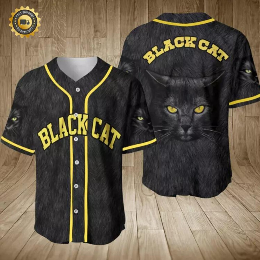 Black Cat Baseball Jersey - Bold Feline Design for Cat Lovers - Etsy