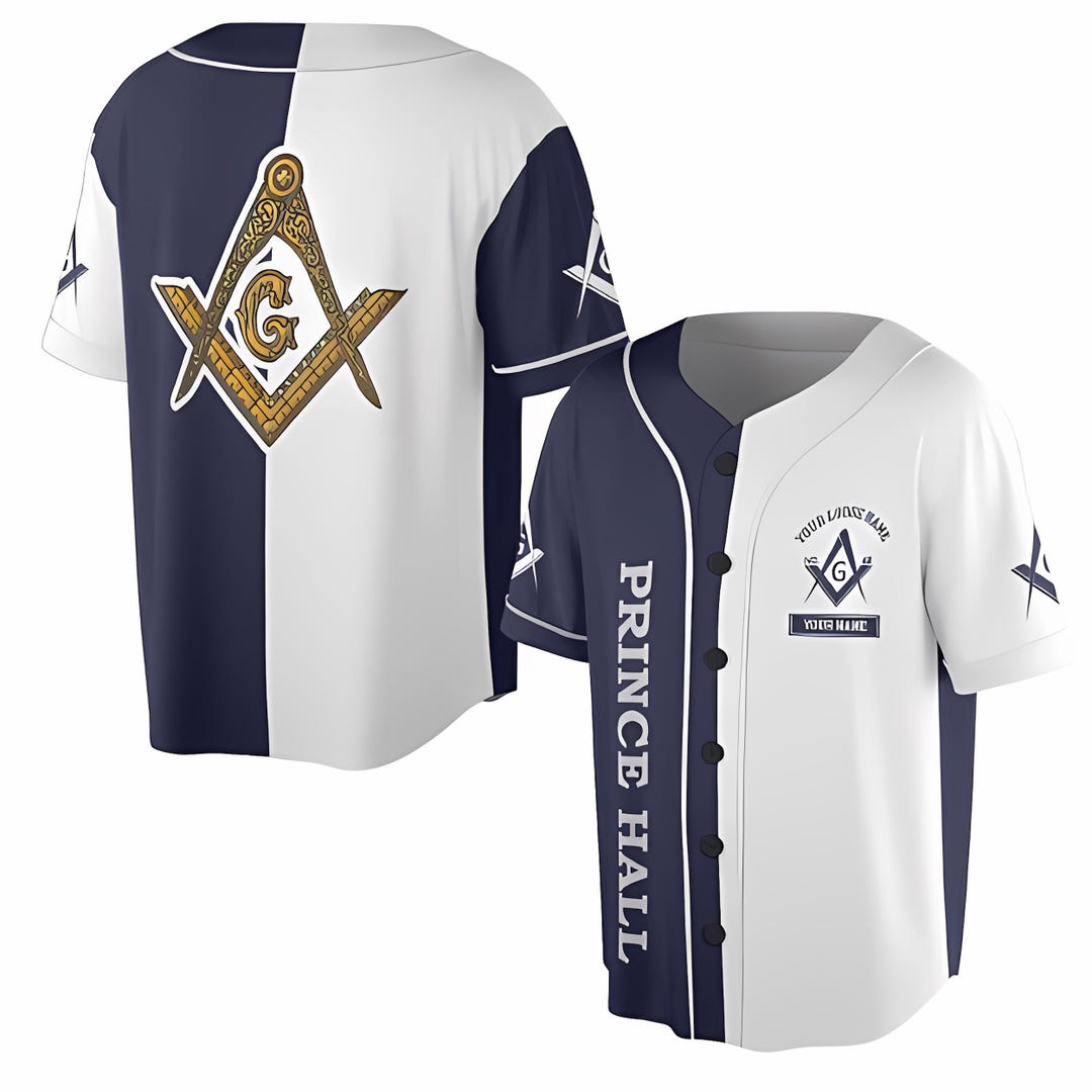 Masonic Baseball Jersey - Prince Hall Freemason Shirt - Custom Lodge ...