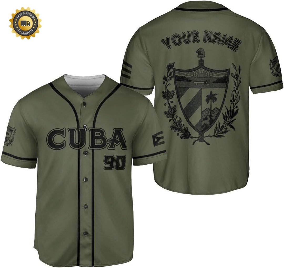 Personalized Cuba Baseball Jersey Shirt, Cuba Flag Jersey, Cuban Jersey ...