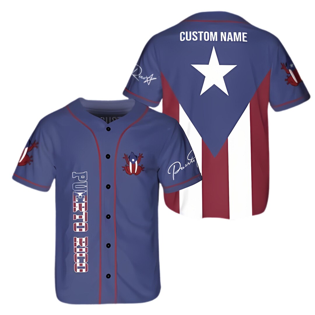 Custom Puerto Rico Baseball Jersey - PR Flag Shirt - Unisex Sports ...