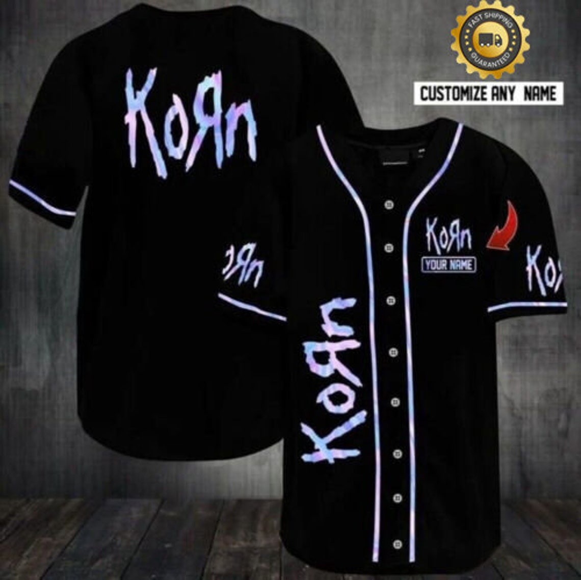 Personalized Korn Metal Rock Band 3D Print Baseball Jersey Fanmade All ...