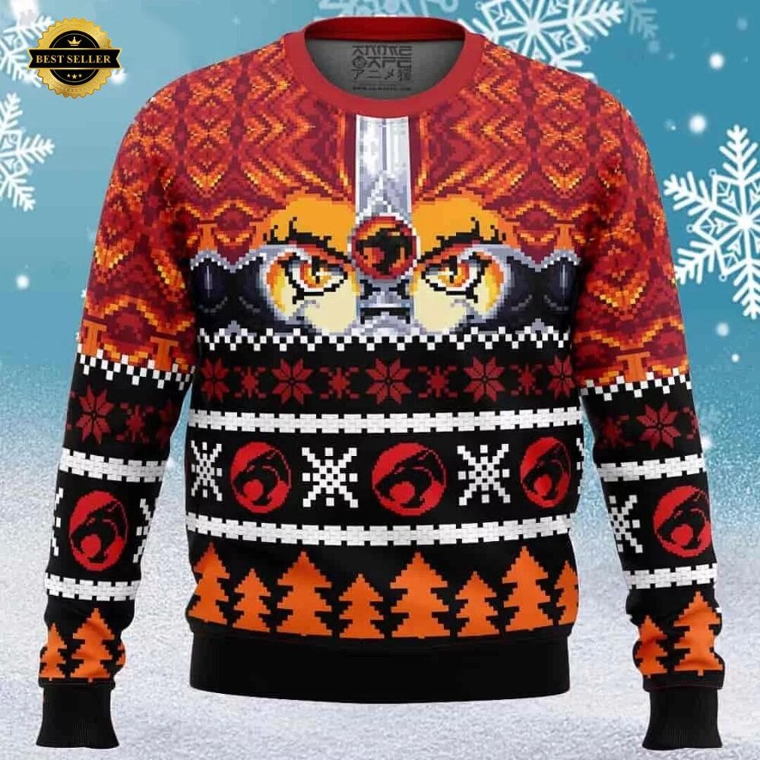 Thundercats Christmas Sweater - Festive Lion-o Eyes and Sword Design - Etsy