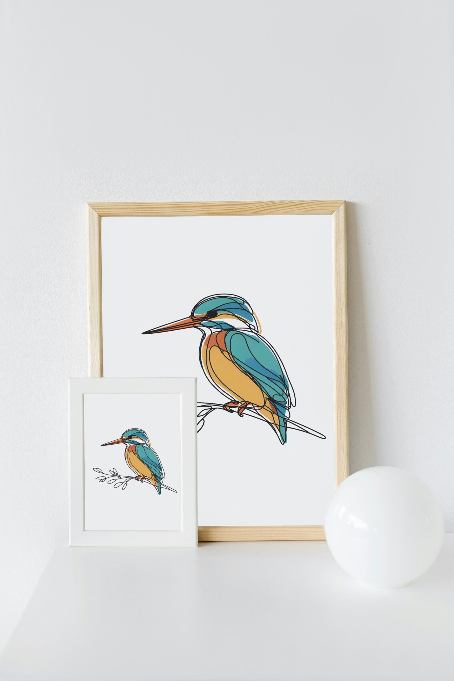 Kingfisher Art Print | Kingfisher | Line Drawing | Minimalist ...
