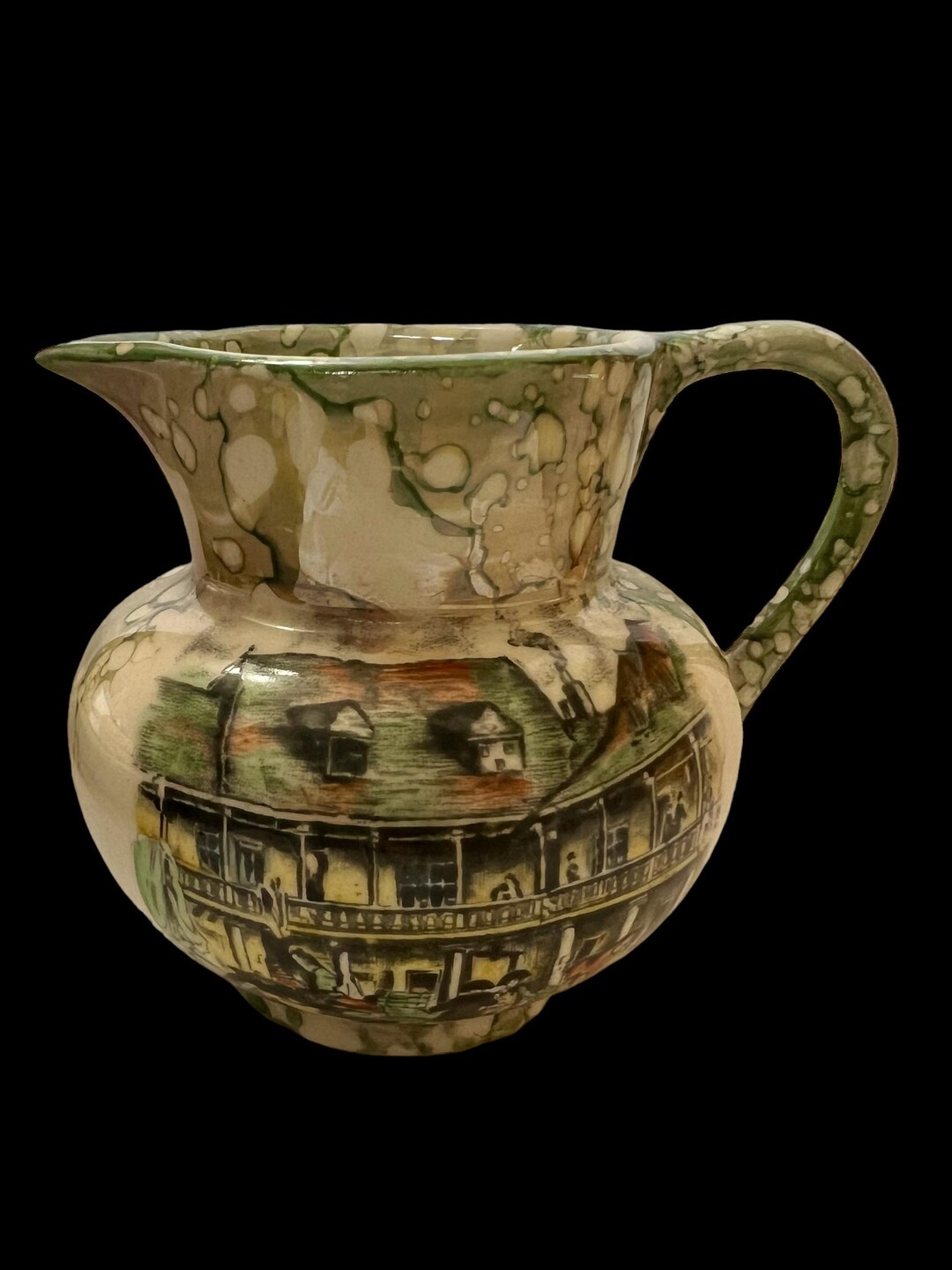 Grays Pottery Stoke on Trent England Green Splatter Ware Pottery Tabard ...