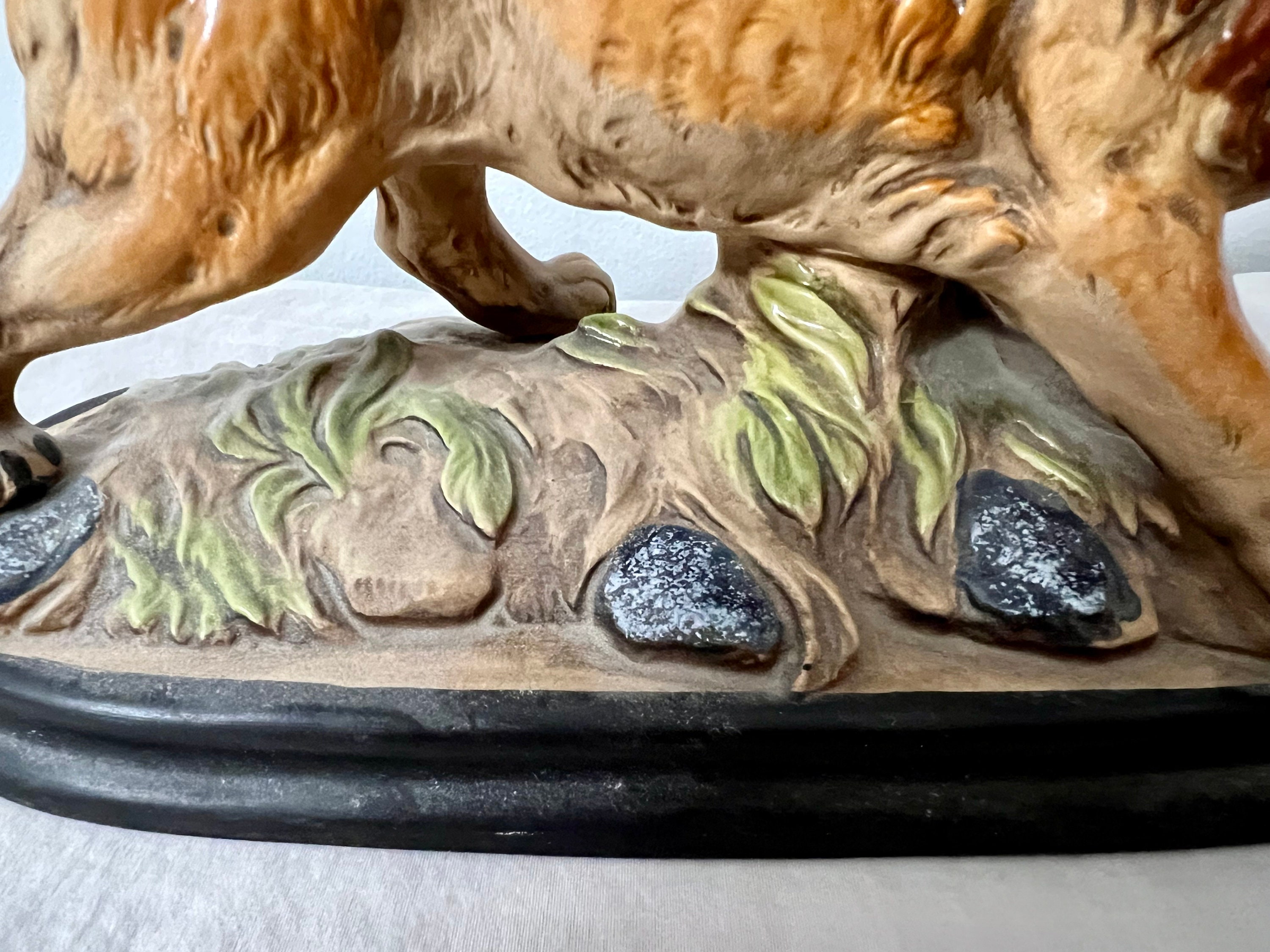 Enesco Ceramic Lion Statue Vintage Figure 1970s Rare - Etsy