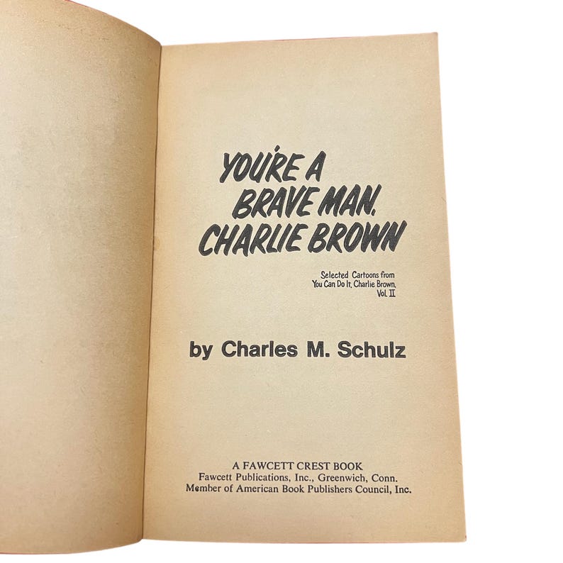 You're A Brave Man Charlie Brown Vintage Paperback Charles Schulz 1969 ...