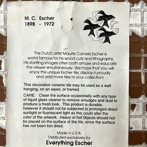 M.C. Escher Rippled Surface Tile, Wall Hanging - Etsy