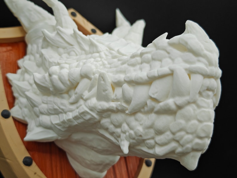 Dragon Head Wall Mount Trophy Dnd Decor Ready for Painting 3D Printed ...